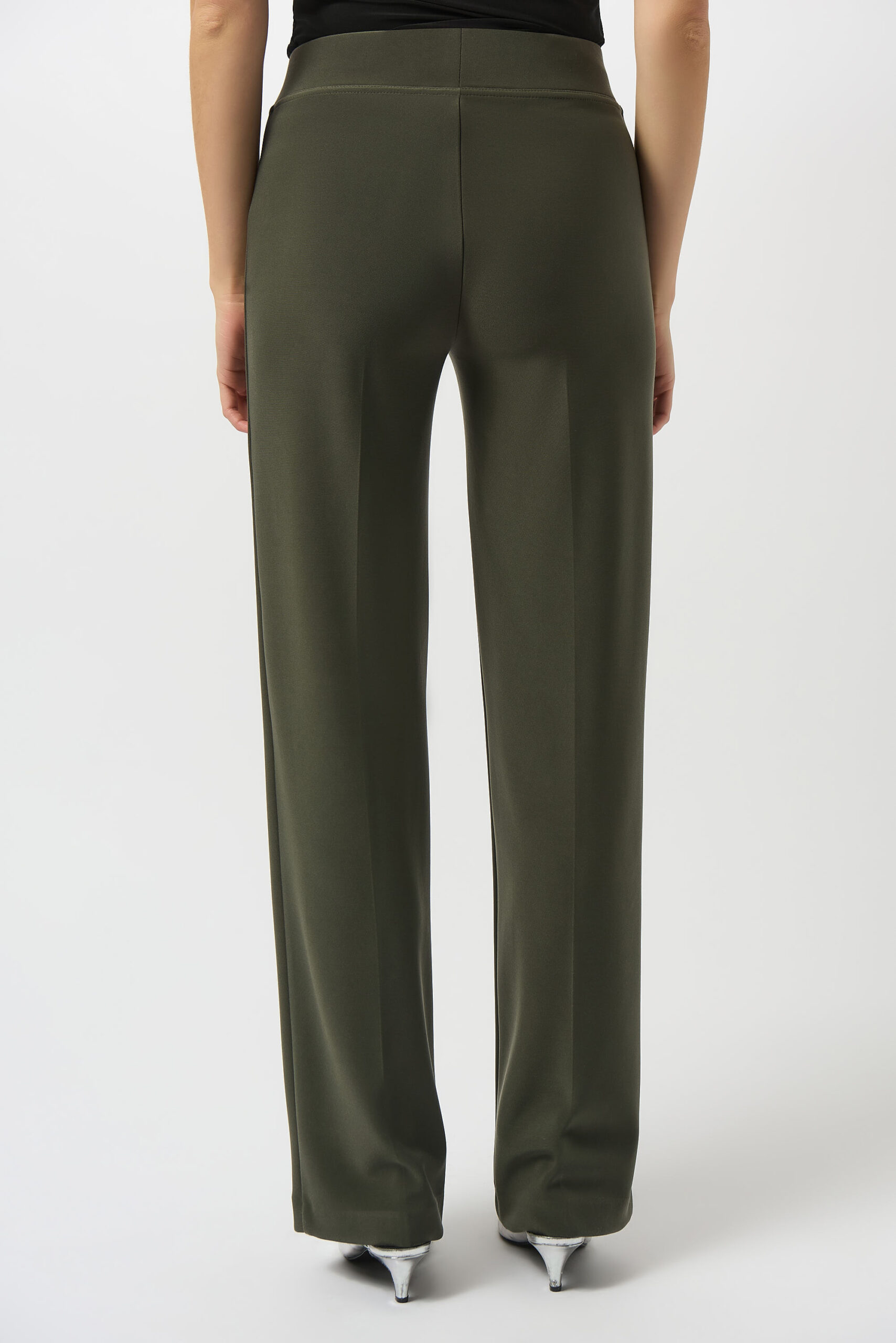 Joseph Ribkoff 153088 Avocado Classic Wide Leg Trousers - Gertrude Fashions